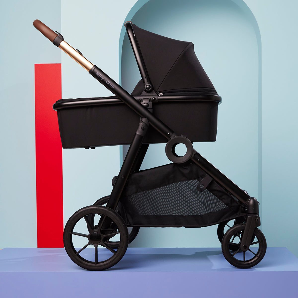 Leo Single to Double Pram | Black – millyandcoup