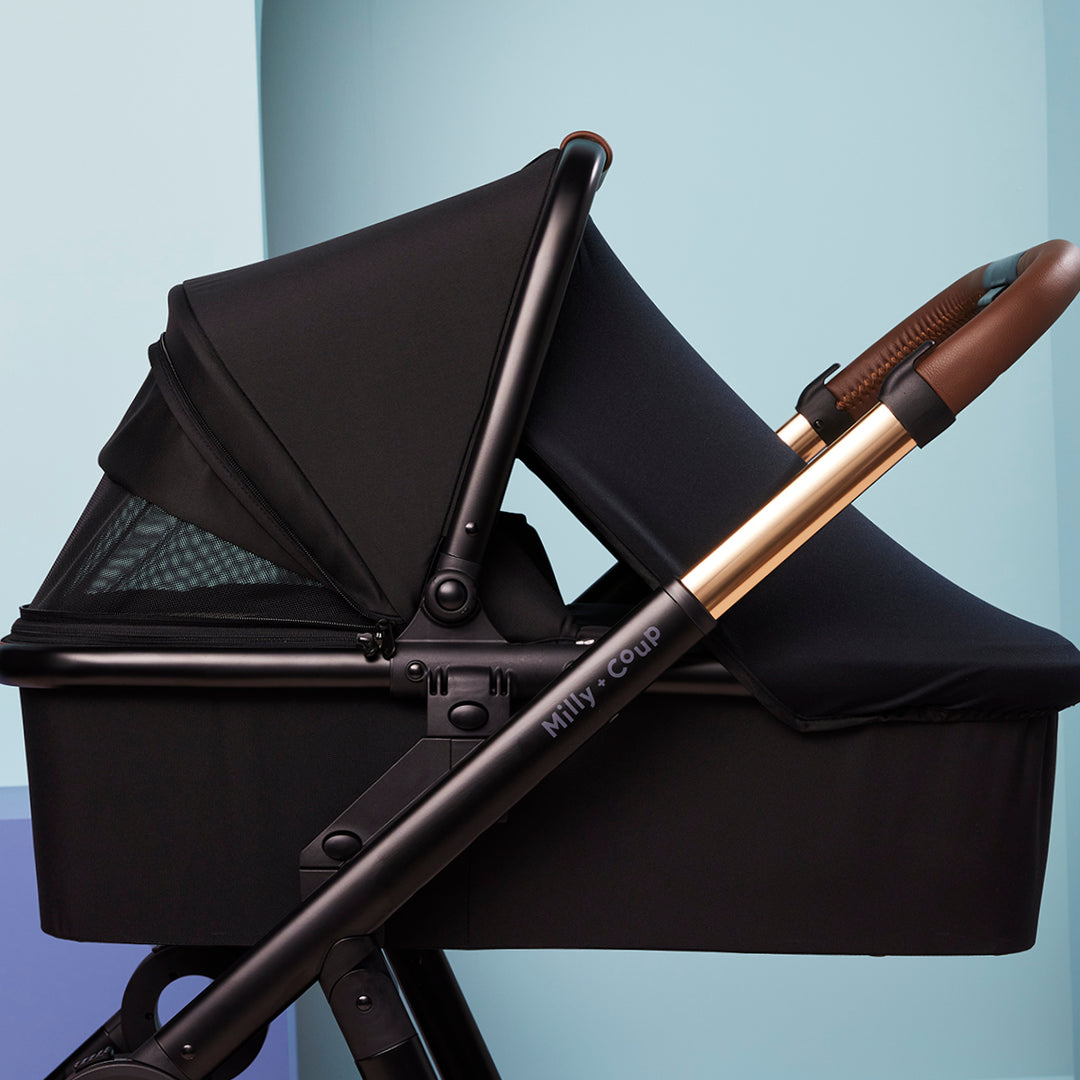 Leo Single to Double Pram | Black – millyandcoup