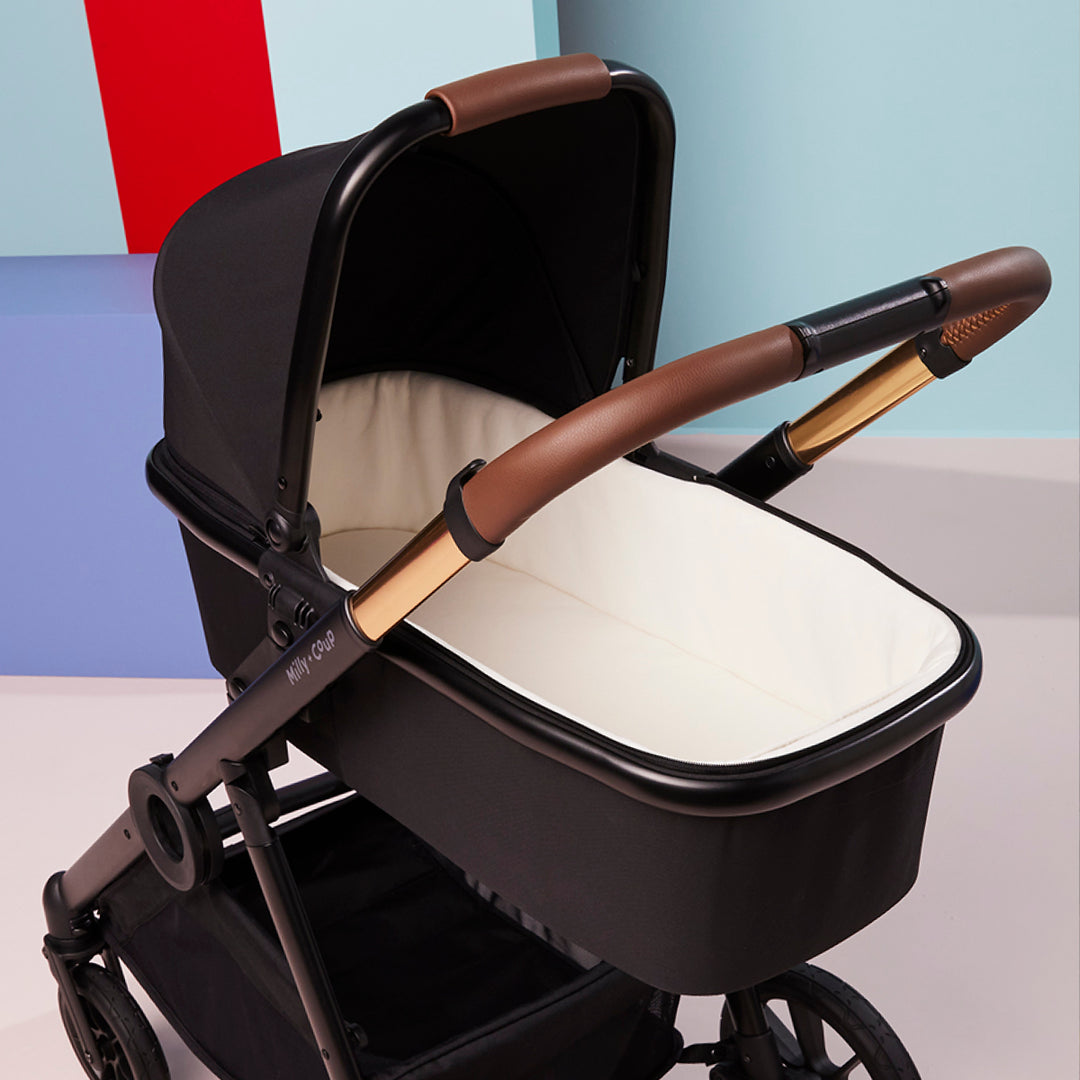 Leo Single to Double Pram | Black – millyandcoup