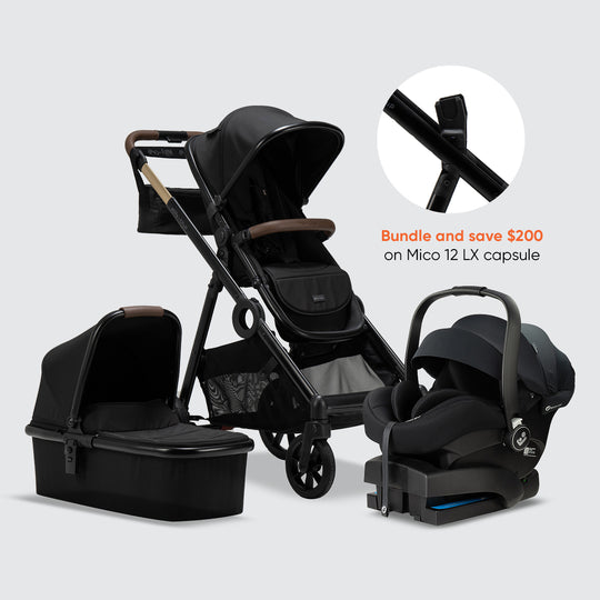 Leo Single to Double Pram | Black + Gold – millyandcoup