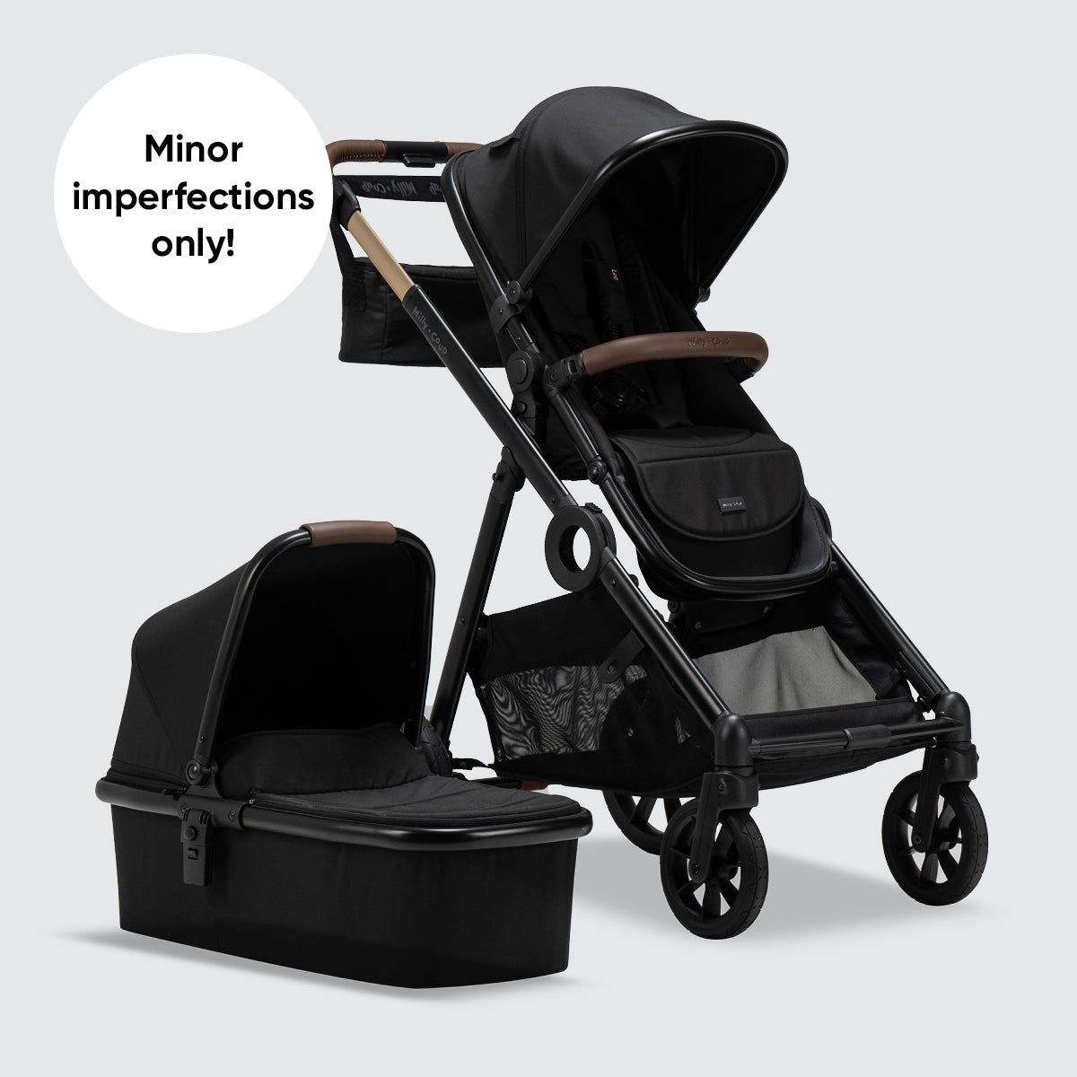Near Perfect Leo Single to Double Pram | Black + Gold – millyandcoup