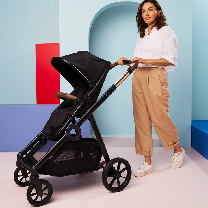 Leo Single to Double Pram | Black – millyandcoup