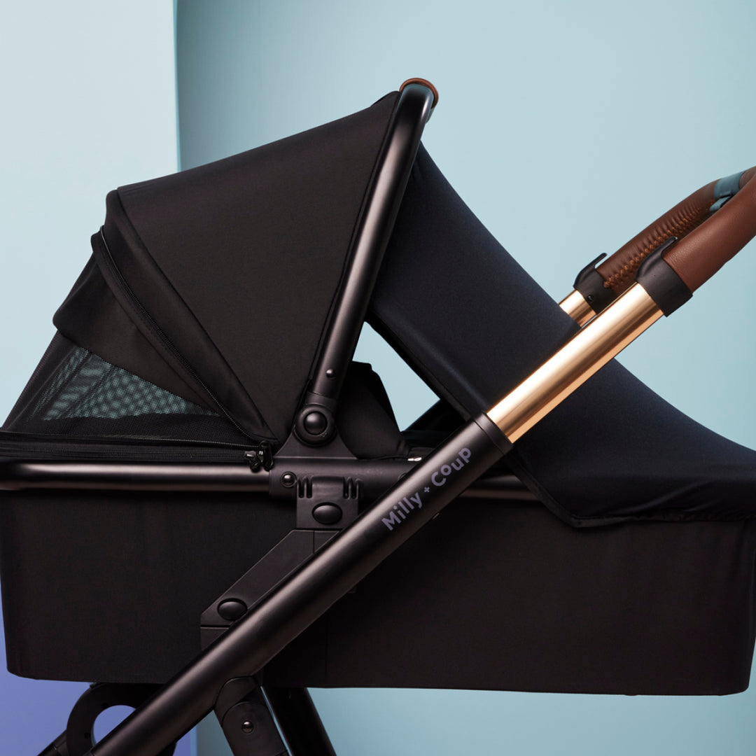 Leo Single to Double Pram | Black – millyandcoup