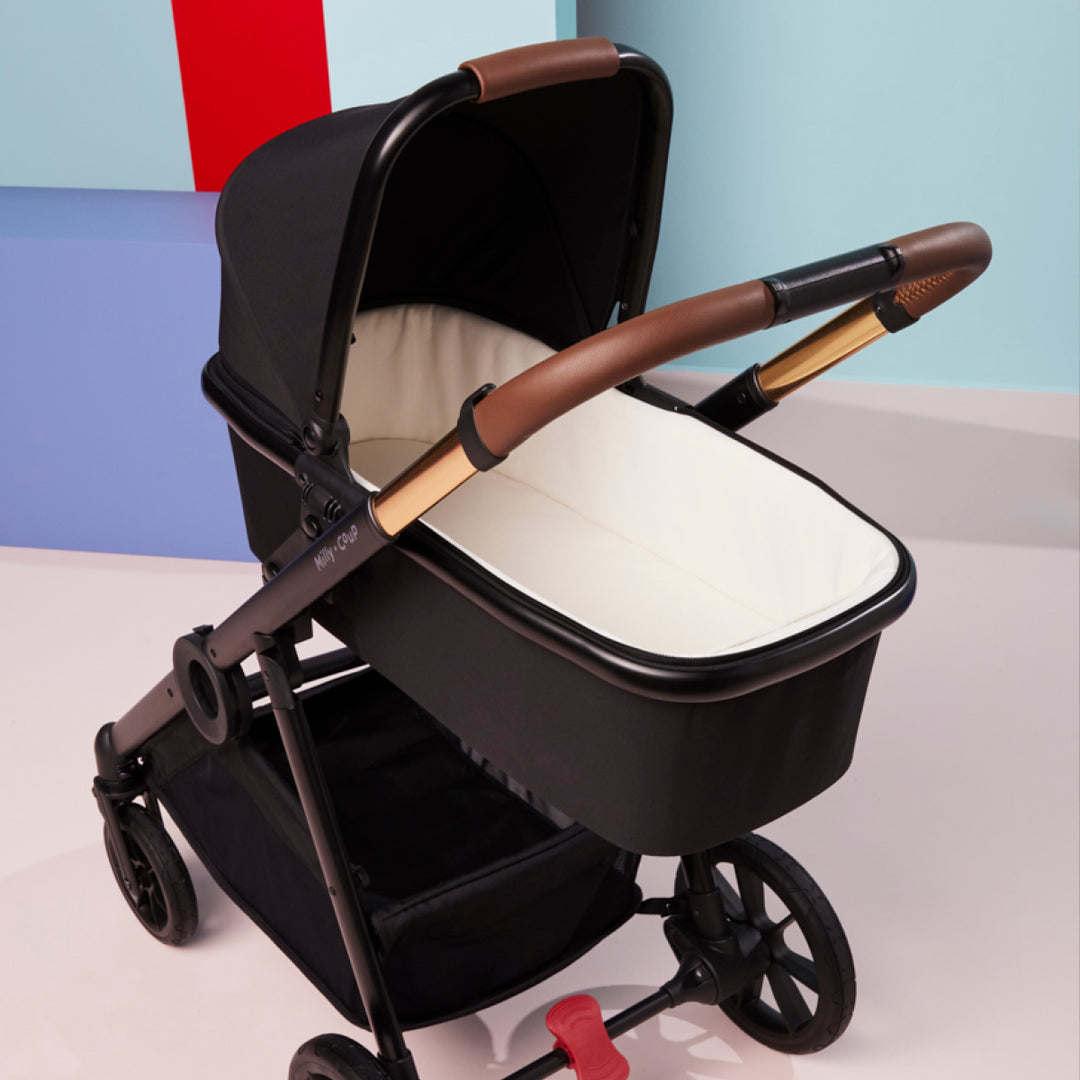 Leo Single to Double Pram | Black – millyandcoup